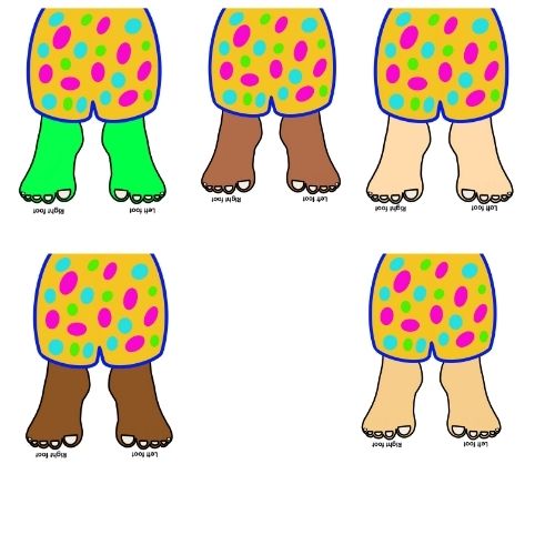 Putting on shoes - right and left activity - Purple Sally's Clubhouse
